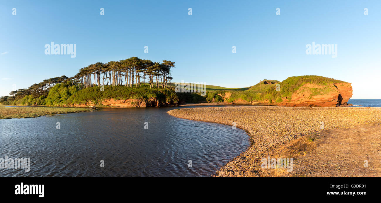 The mouth of the River Otter and Otter Head, near Budleigh Salterton ...
