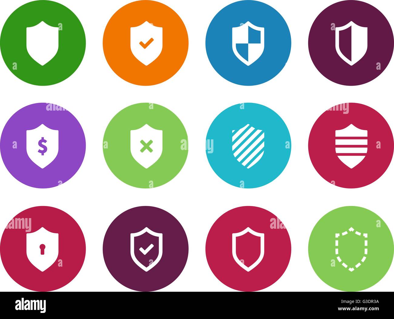 Shield circle icons on white background Stock Vector Image & Art - Alamy
