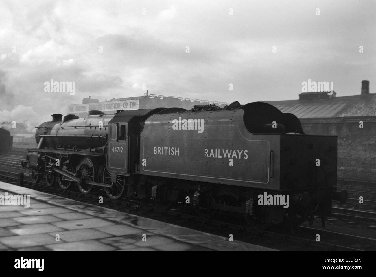 original british rail steam loco in operation at rugby midland station ...