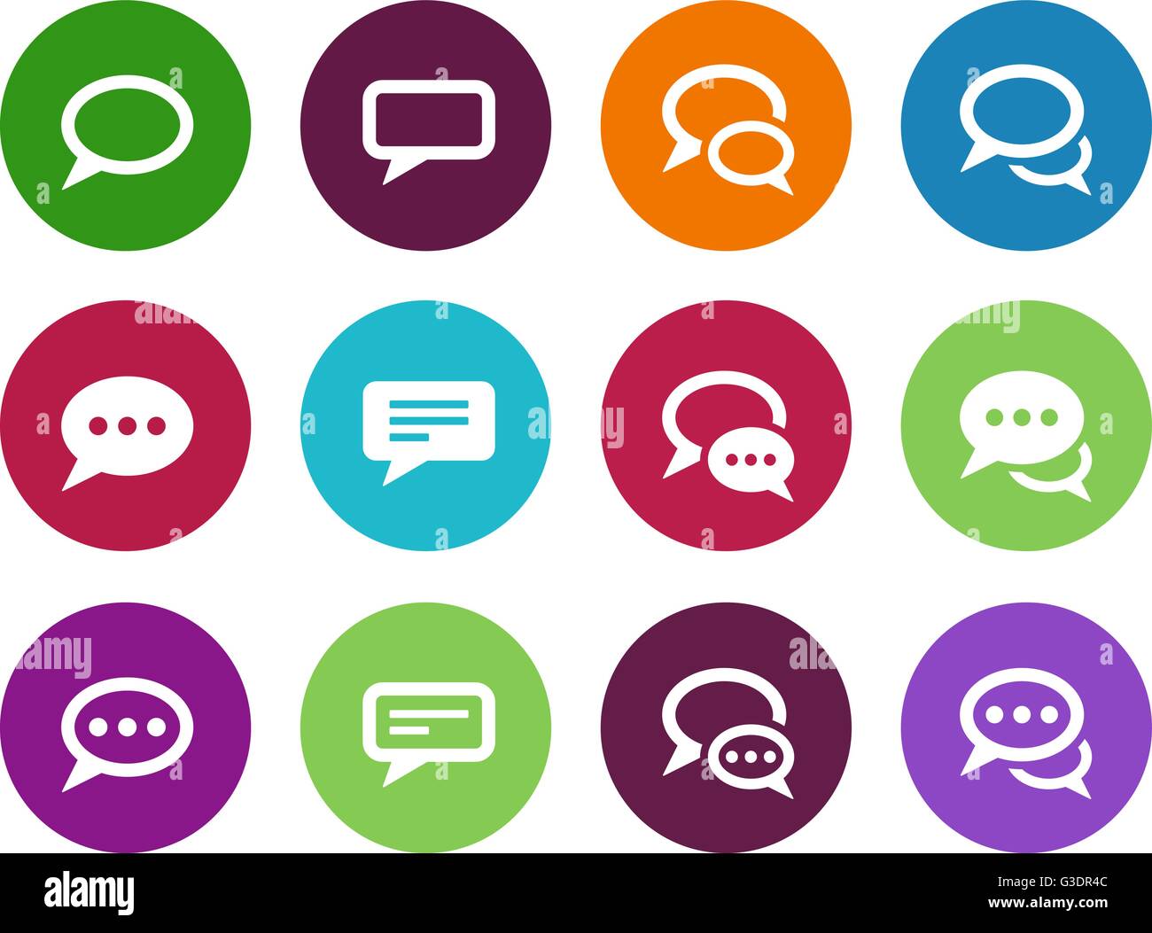 Speech bubble circle icons on white background Stock Vector Image & Art ...