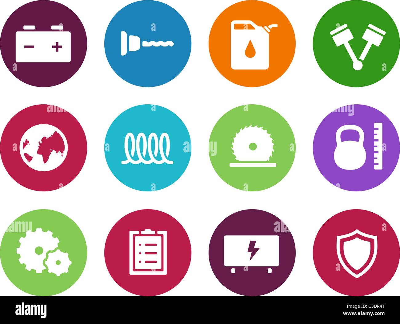 Tools circle icons on white background Stock Vector Image & Art - Alamy