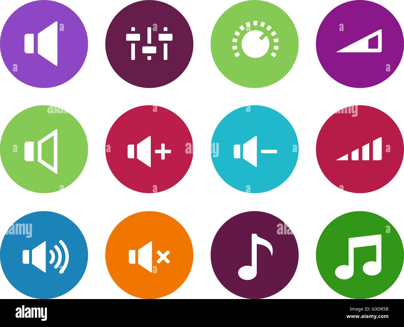 Speaker circle icons on white background Stock Vector Image & Art - Alamy