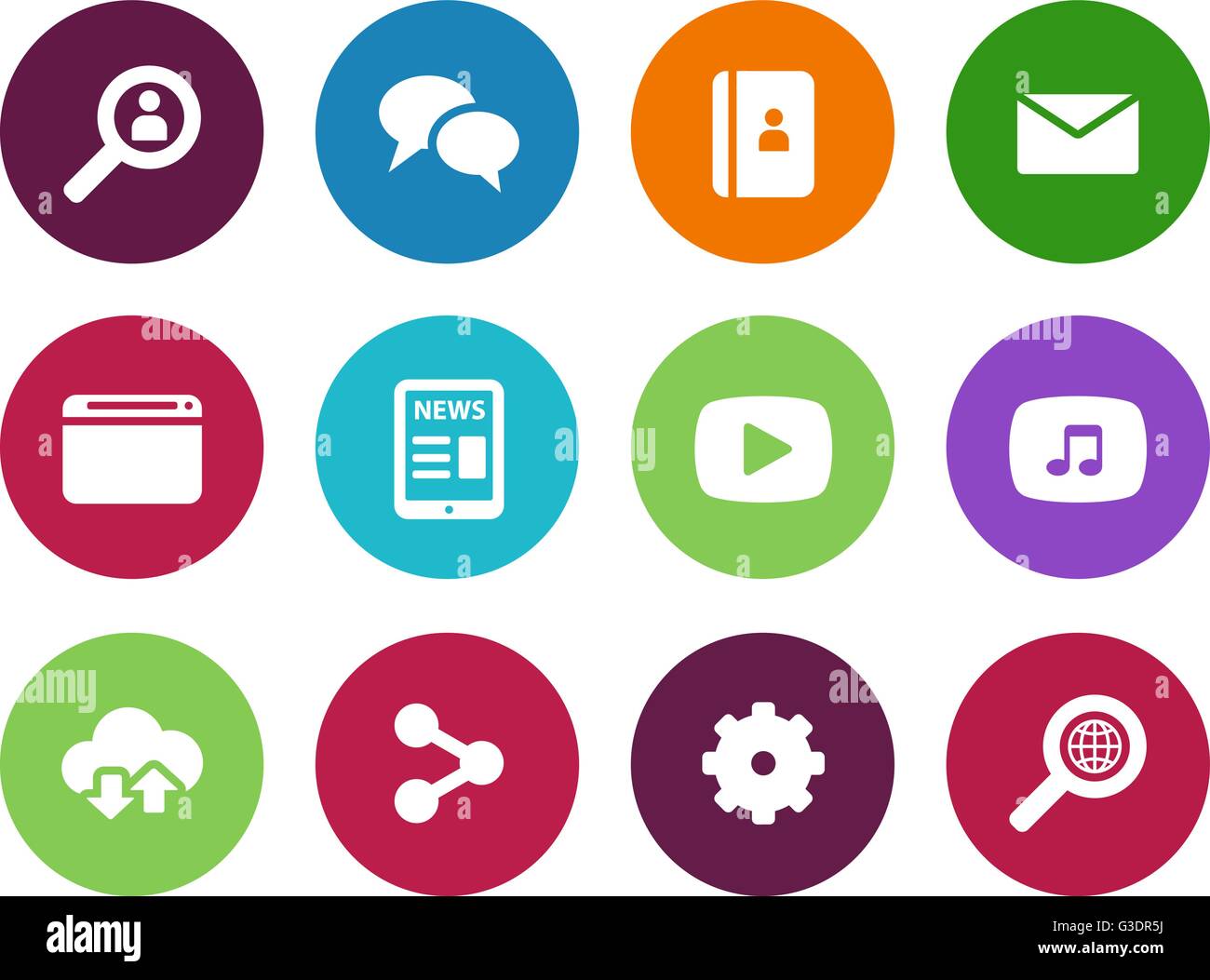 Web circle icons on white background Stock Vector Image & Art - Alamy