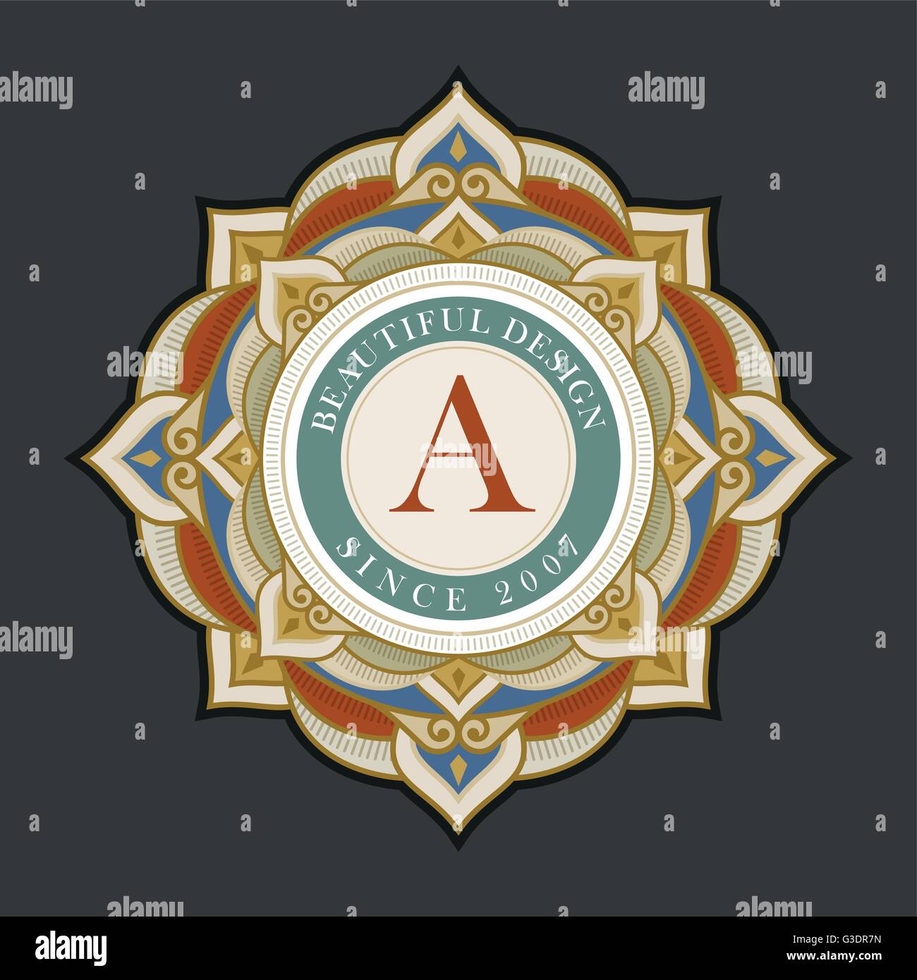 Gold crest black border Stock Vector Images - Alamy