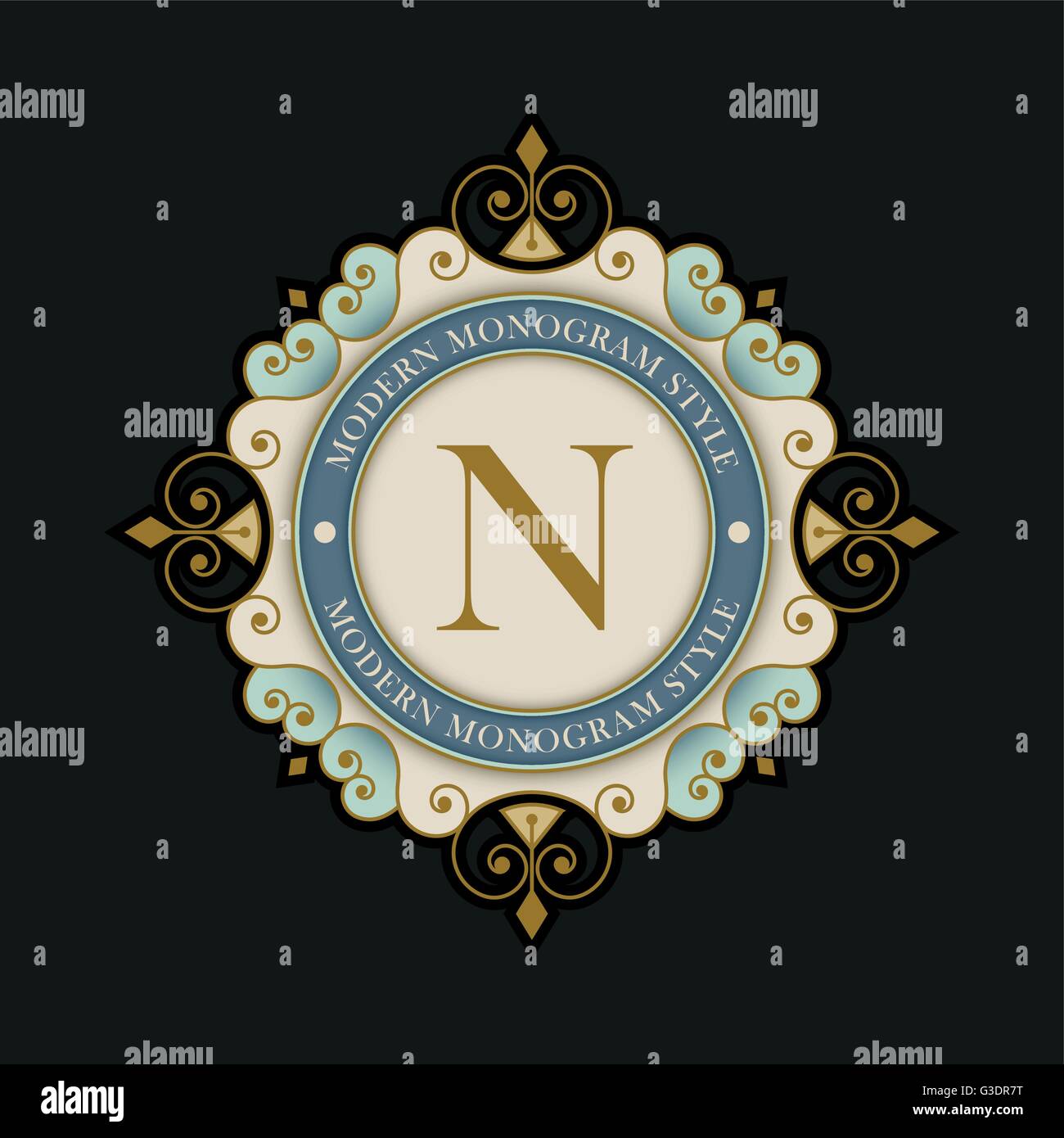 Vector luxury elegant vector frame and emblem template Stock Vector ...