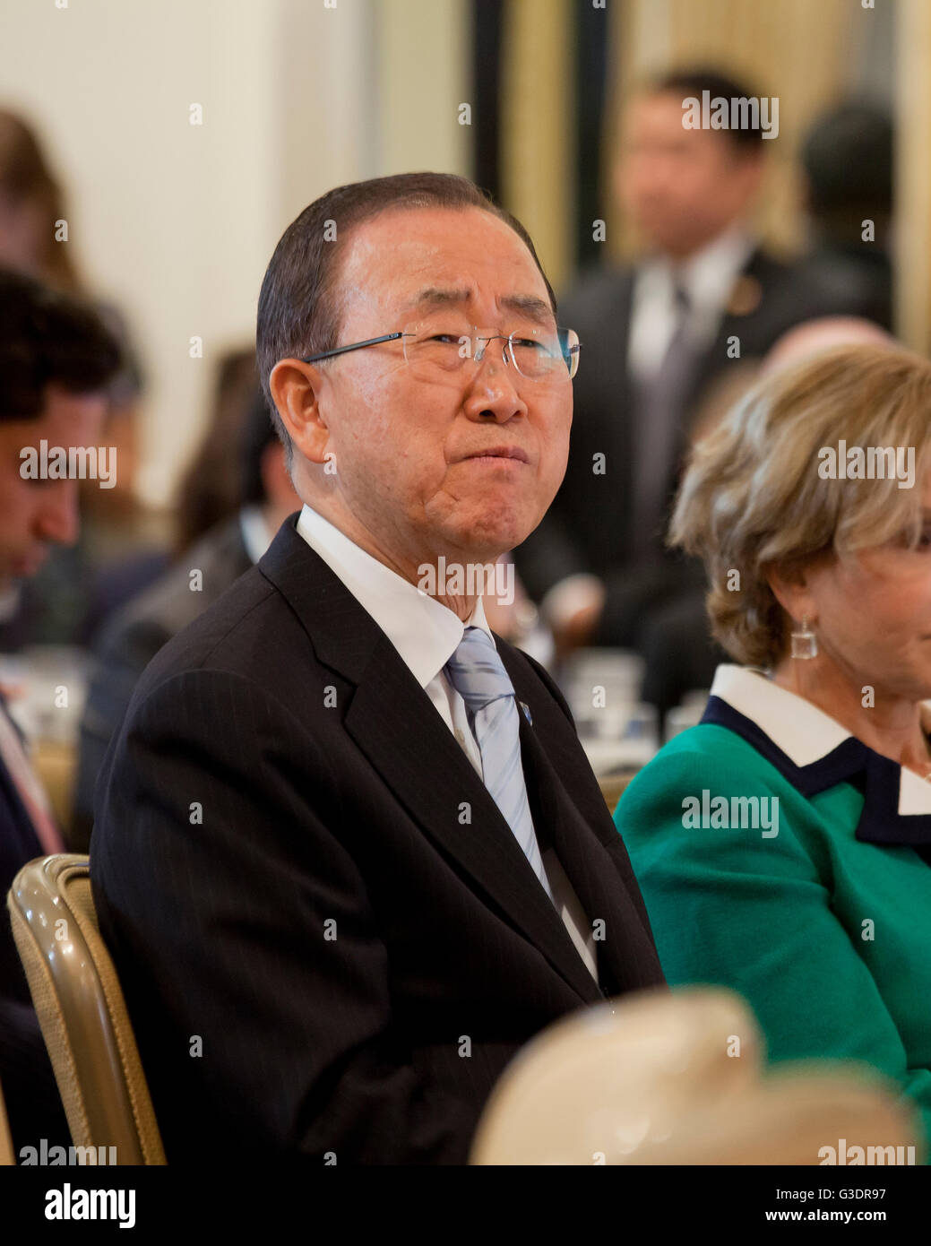 Secretary general of the un ban ki moon united nations hi-res stock ...
