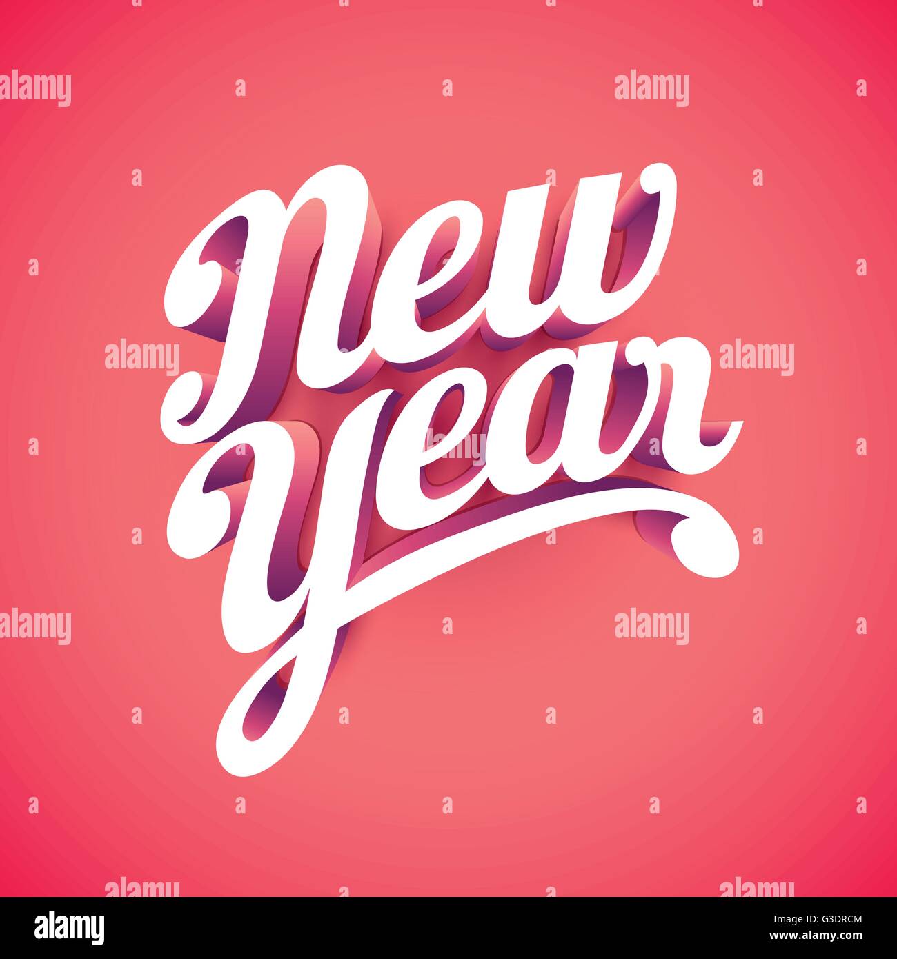 New Year Vector custom 3d hand lettering typographic design Stock ...