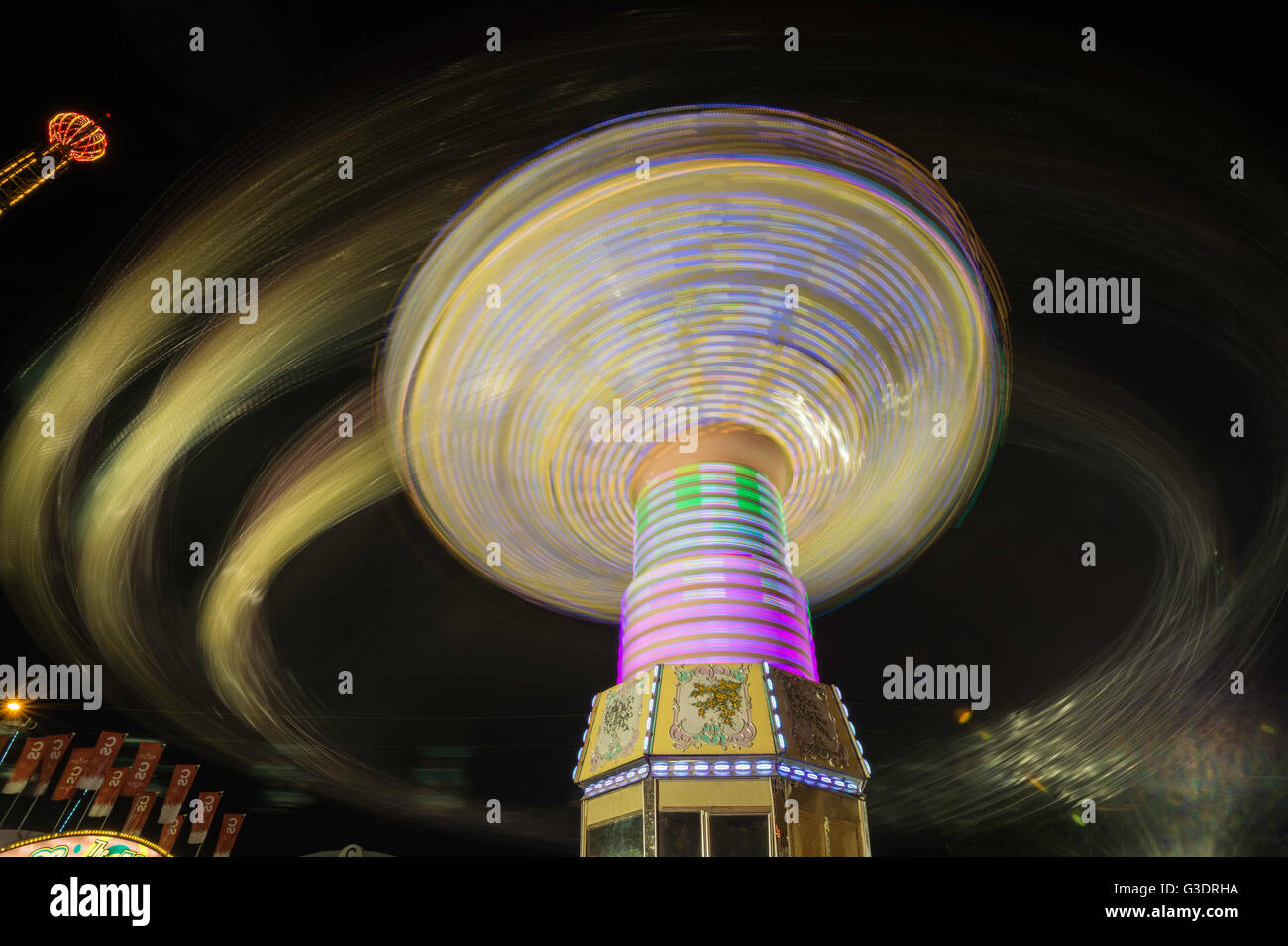 Carousel at night, Calgary Stampede Midway, Calgary, Alberta, Canada ...