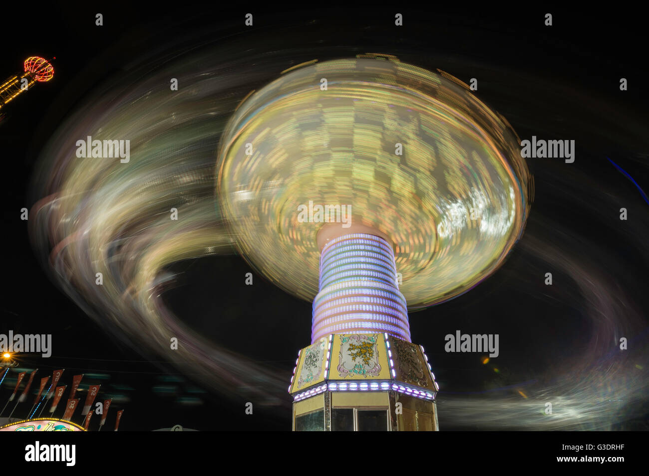 Carousel at night, Calgary Stampede Midway, Calgary, Alberta, Canada ...