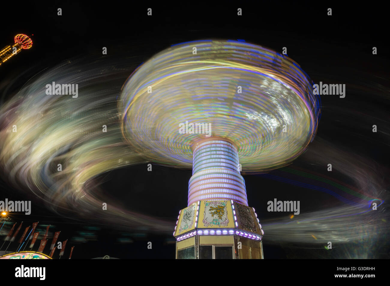 Carousel at night, Calgary Stampede Midway, Calgary, Alberta, Canada ...