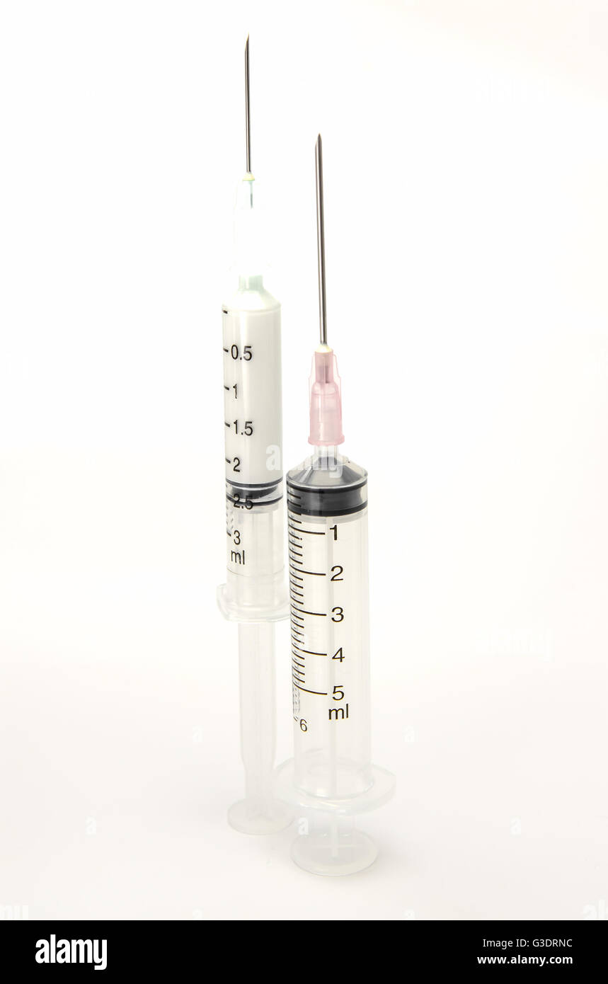 Fairly standard design single use syringe (disposable syringe) chemical ...