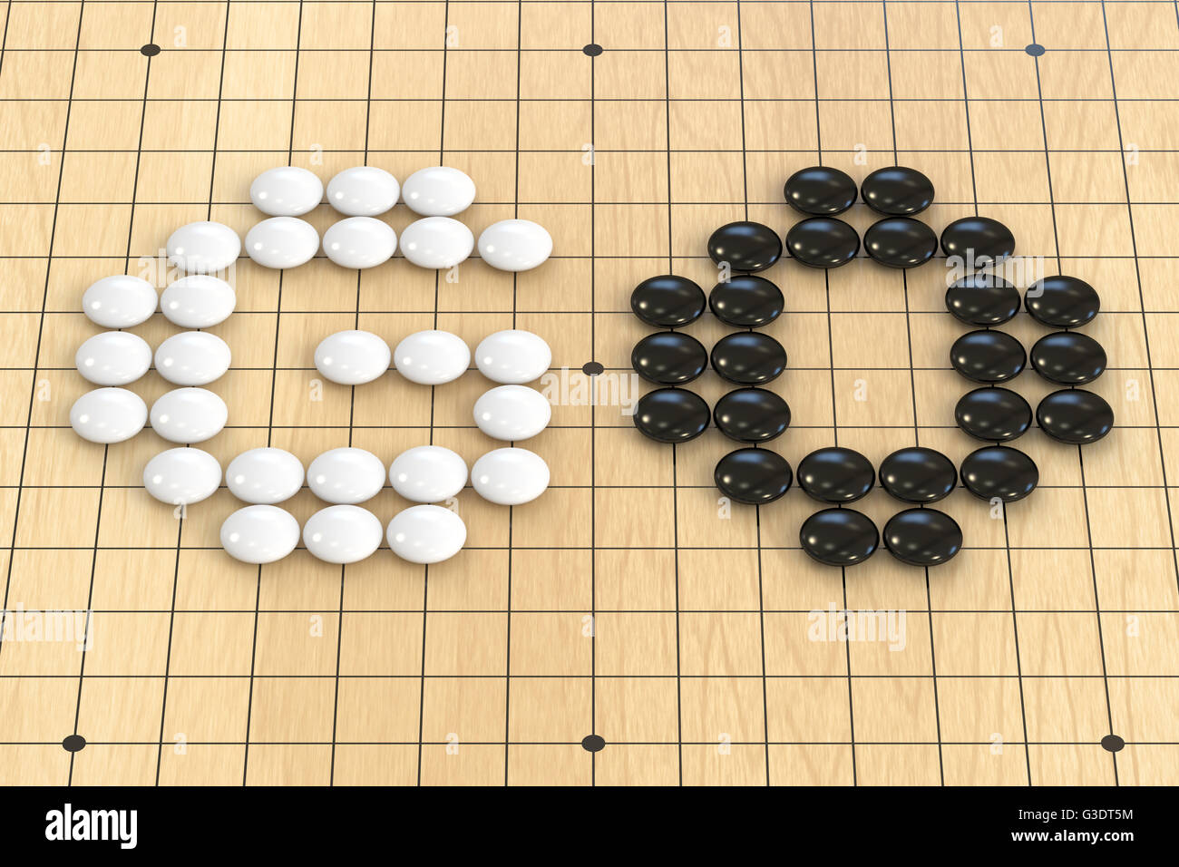 Go game, 3D rendering isolated on white background Stock Photo - Alamy