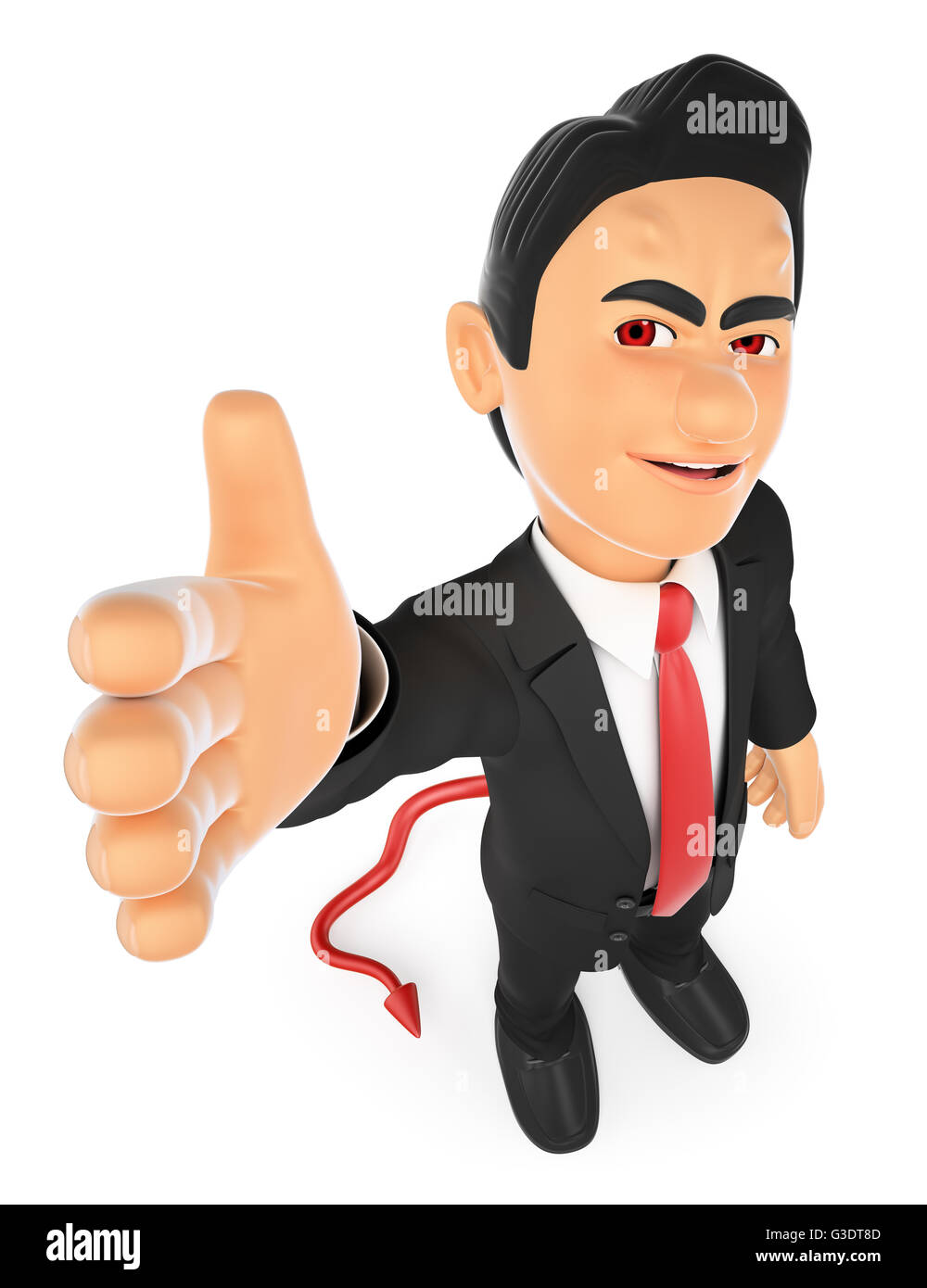 3d business people illustration. Businessman devil offering a deal ...