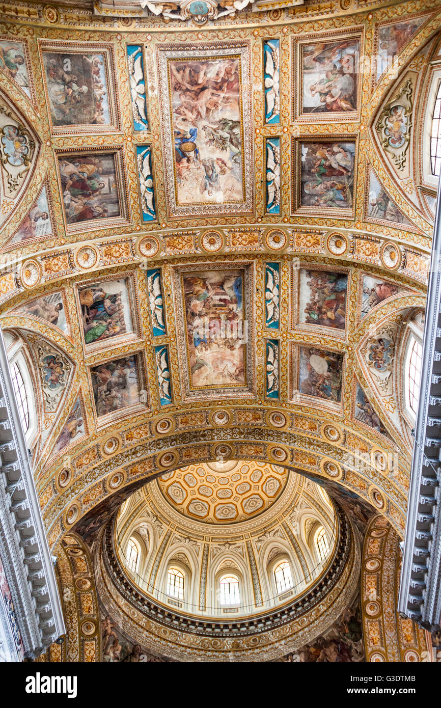Ceiling of Chiesa Del Gesu Nuovo, Piazza Del Gesu Nuovo, Naples ...