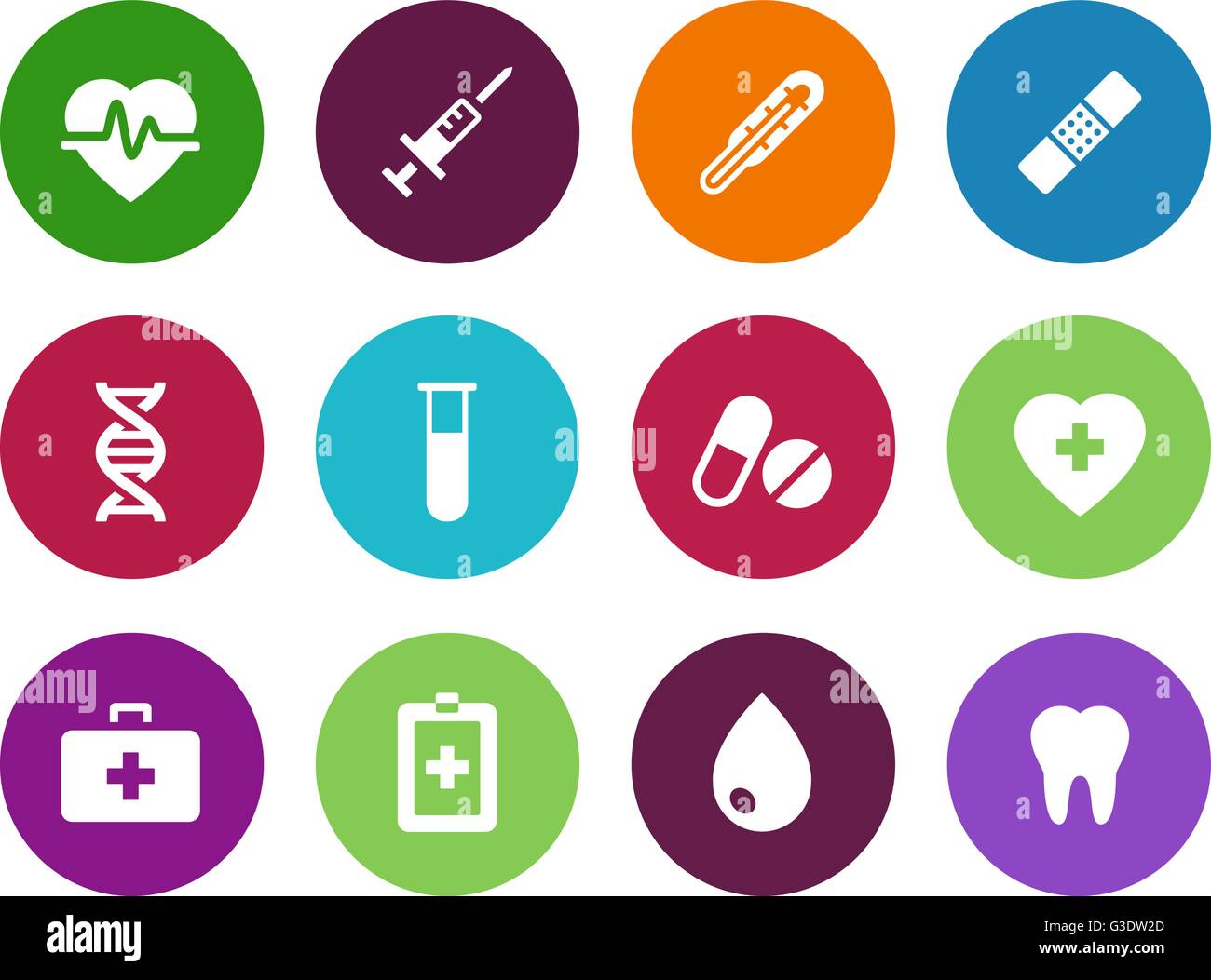 Medical circle icons on white background Stock Vector Image & Art - Alamy