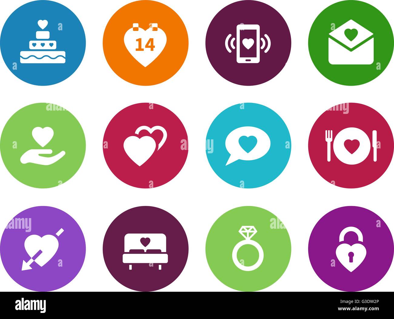 Love circle icons on white background Stock Vector Image & Art - Alamy