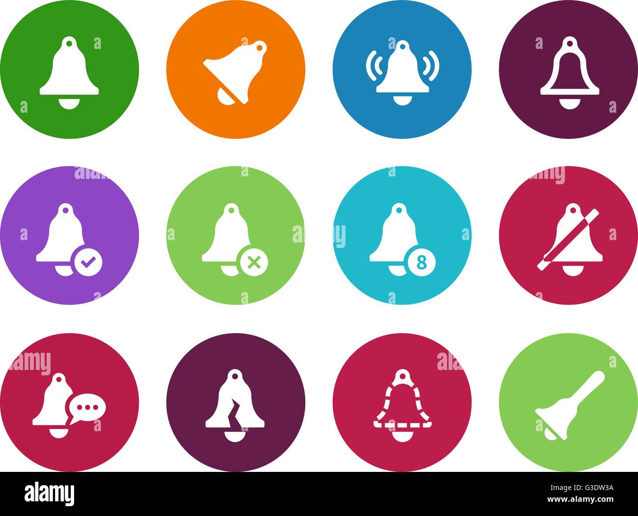 Ringing circle icons on white background Stock Vector Image & Art - Alamy