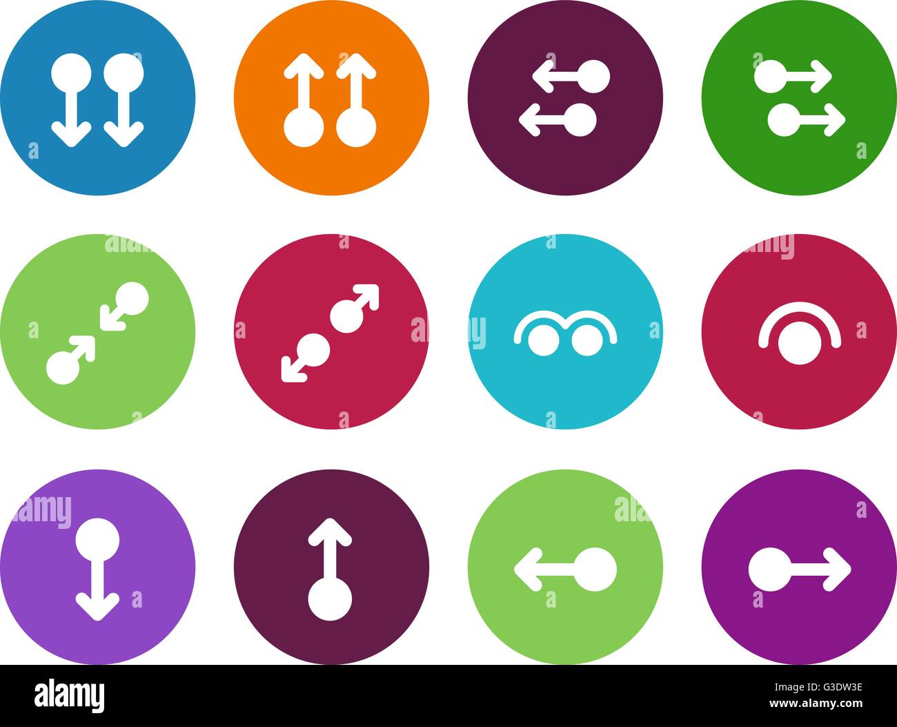 Hand gestures circle icons on white background Stock Vector Image & Art ...