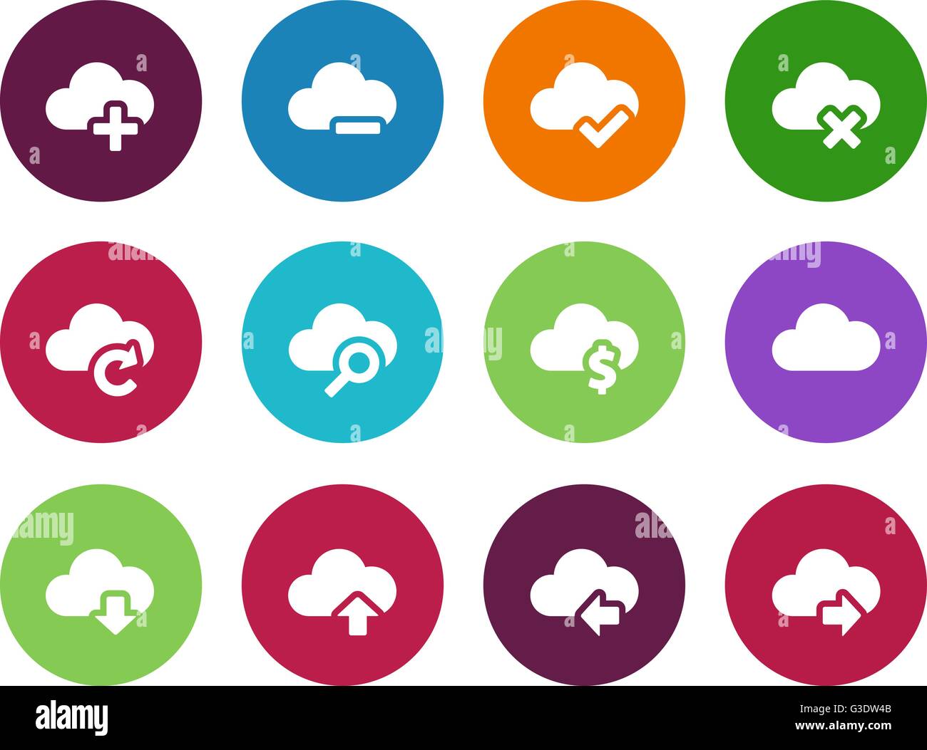 Cloud circle icons on white background Stock Vector Image & Art - Alamy