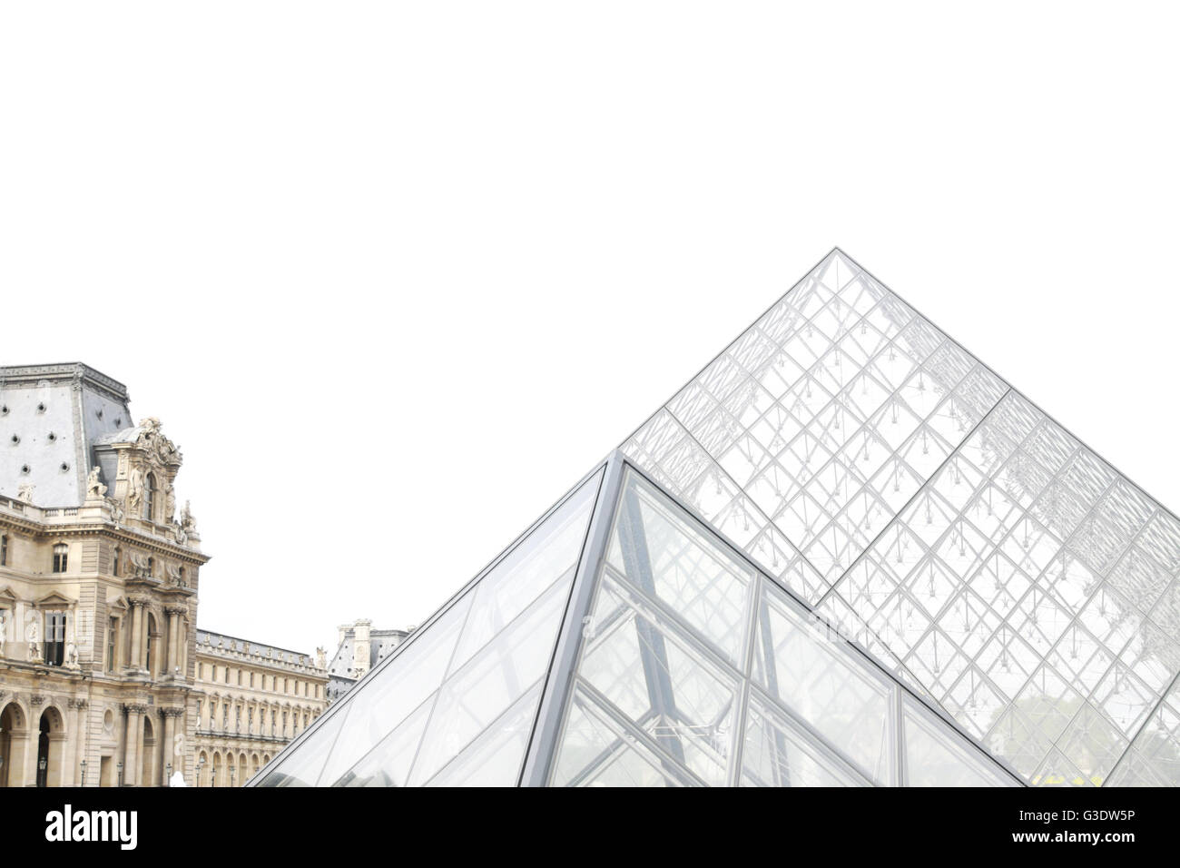 Louvre glass pyramids view from the main court Stock Photo - Alamy
