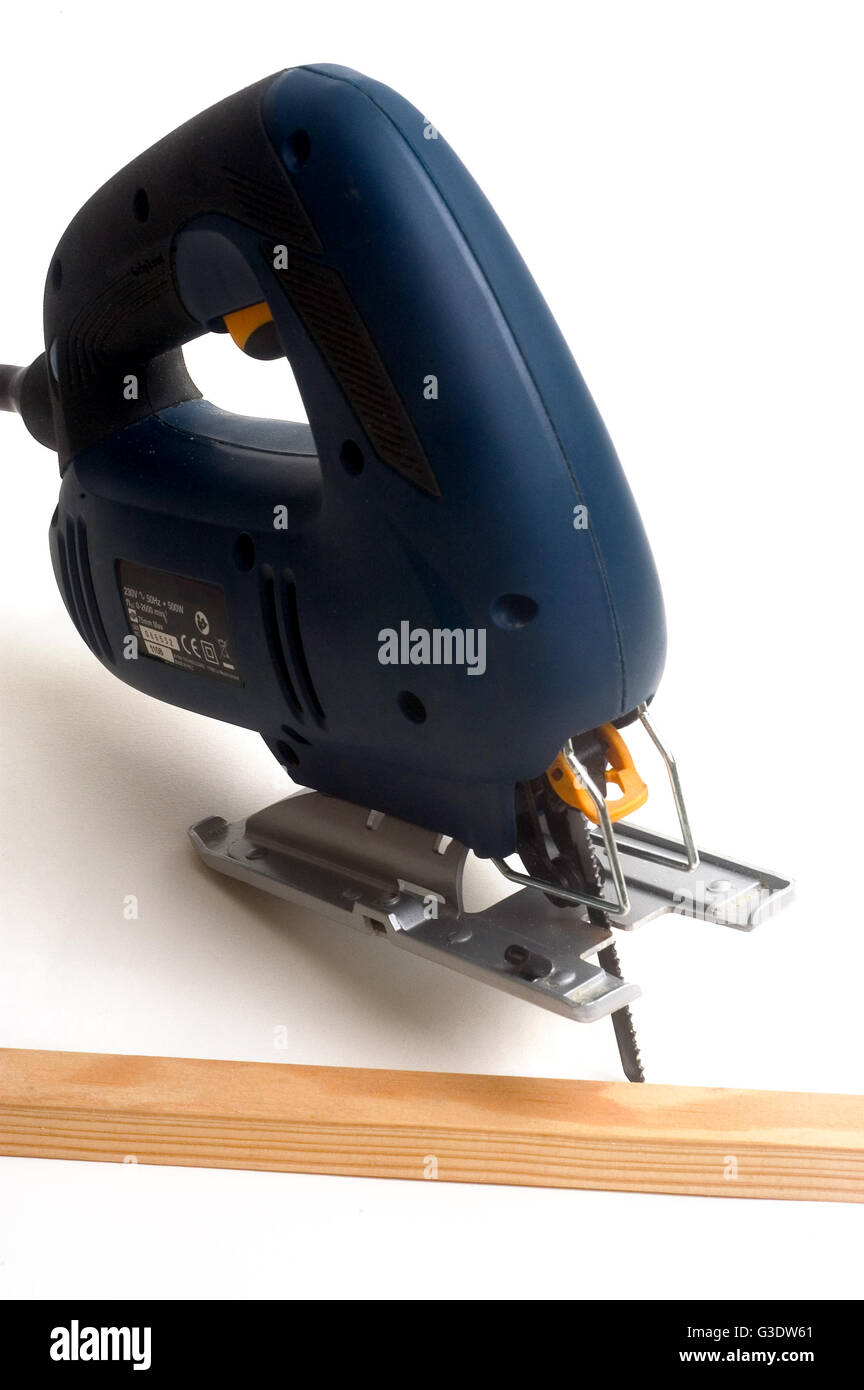electric jigsaw photographed in studio on white background Stock Photo ...