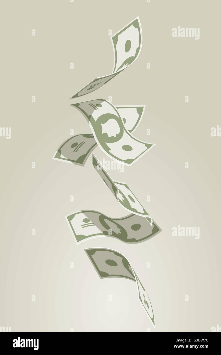 Dollars banknotes falling Stock Vector Images - Alamy