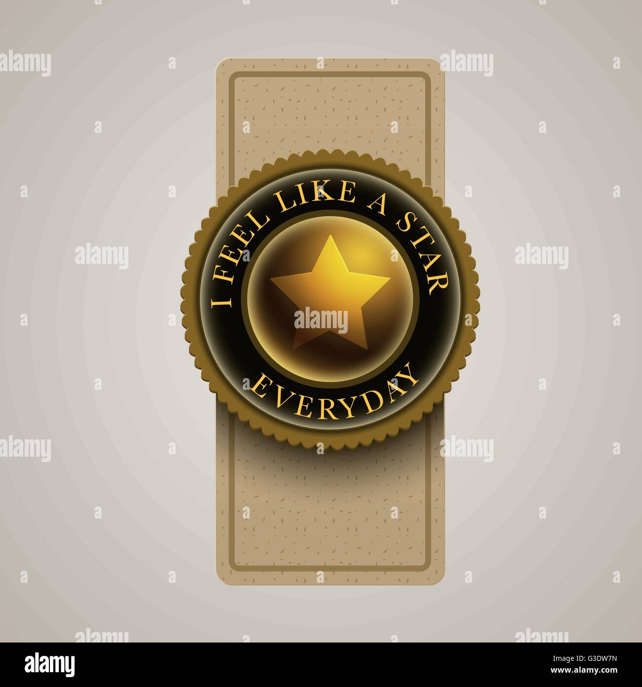 Beautiful badge on textured paper. Vector illustration design template ...