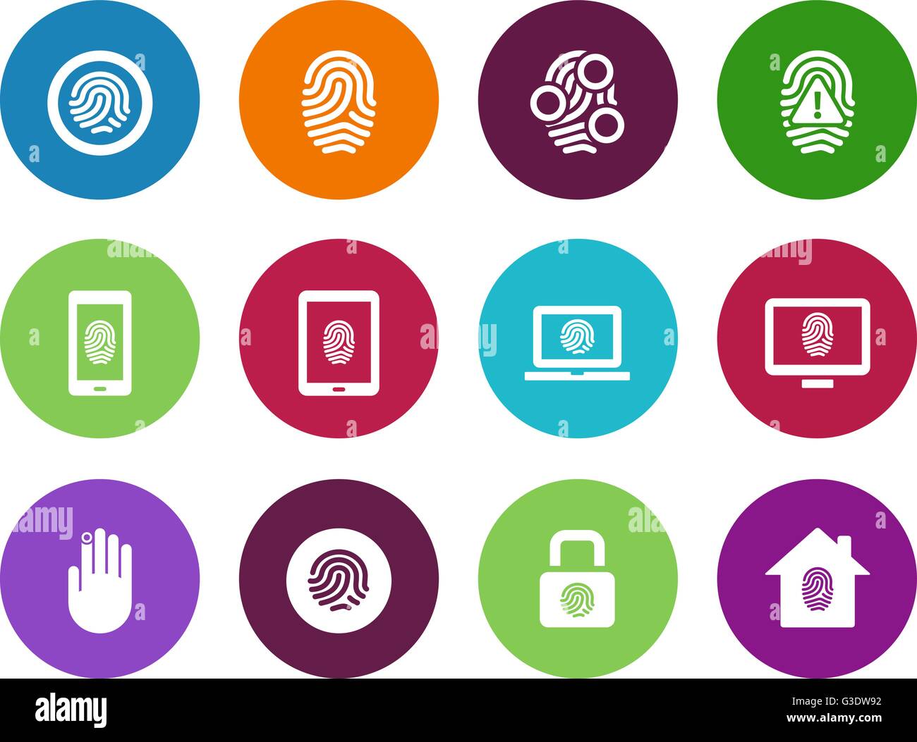 Fingerprint touch identification ui Stock Vector Images - Alamy