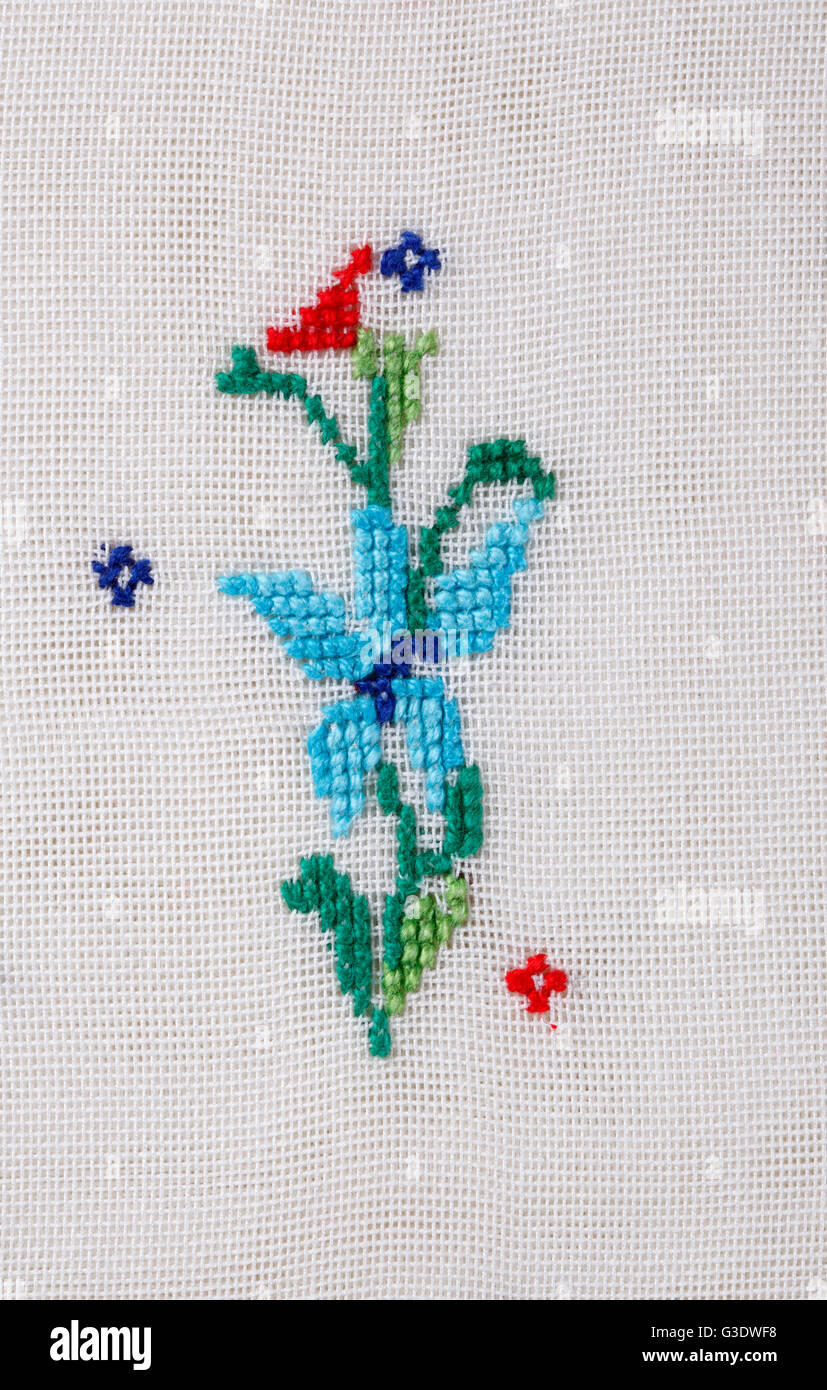 Hand embroidery flower hi-res stock photography and images - Alamy
