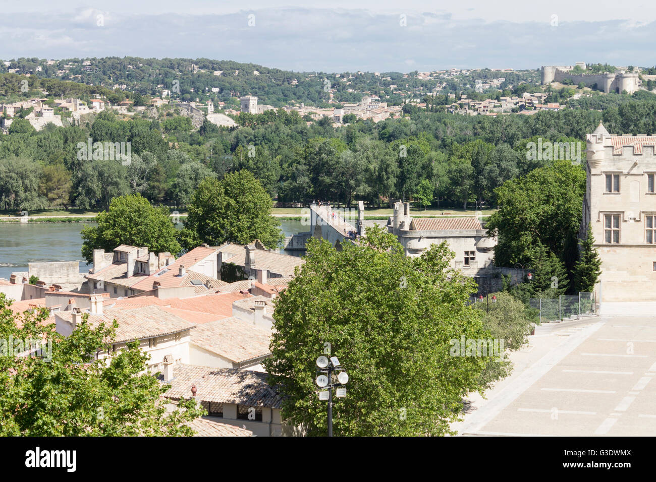 Historical Buildings Rhone River Avignon Provence France Stock Photo ...