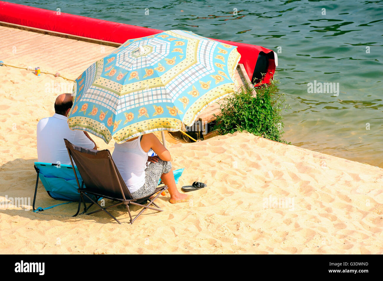 Beach creates every summer in the French city of Ales Ales called beach ...