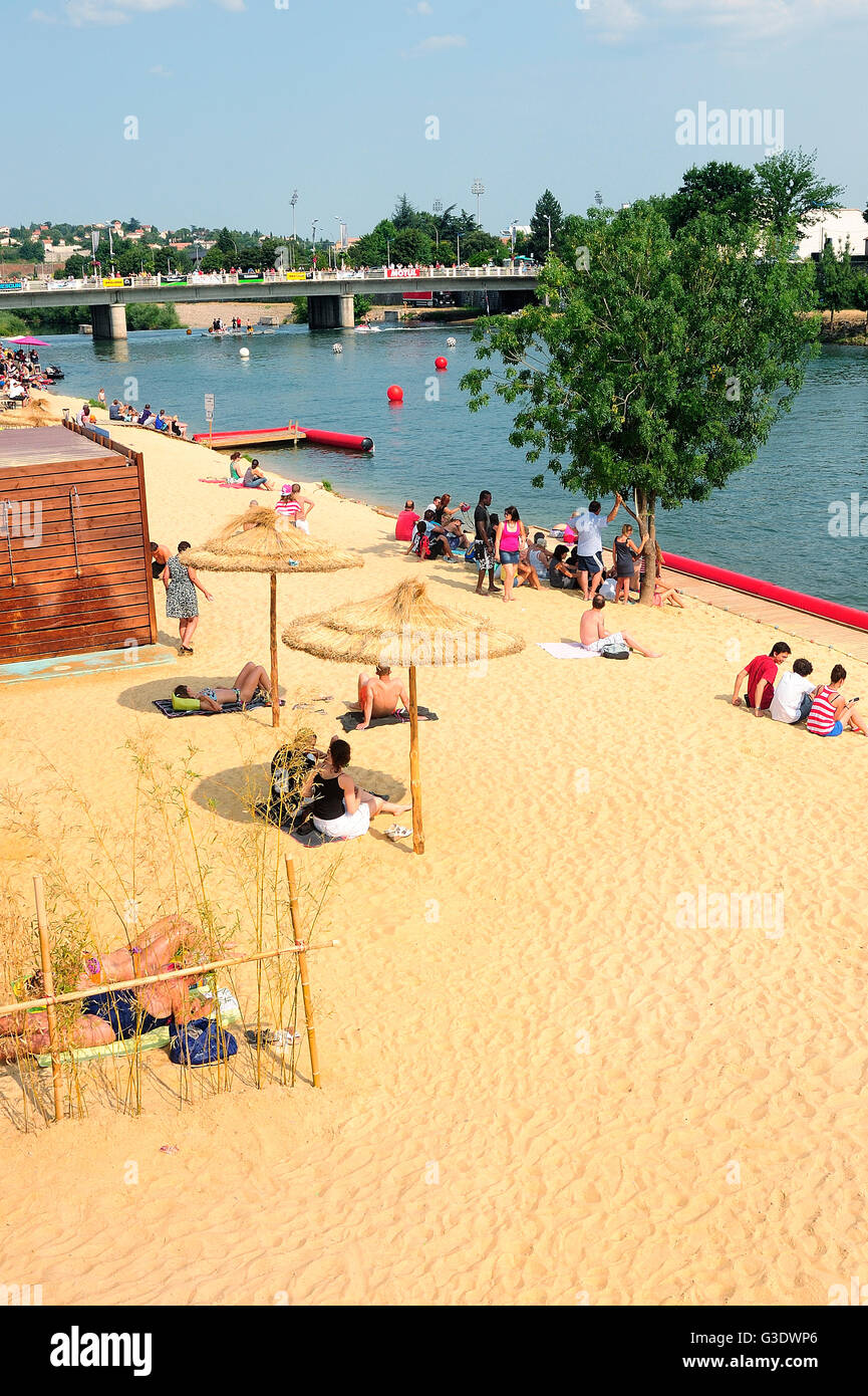 Beach creates every summer in the French city of Ales Ales called beach ...