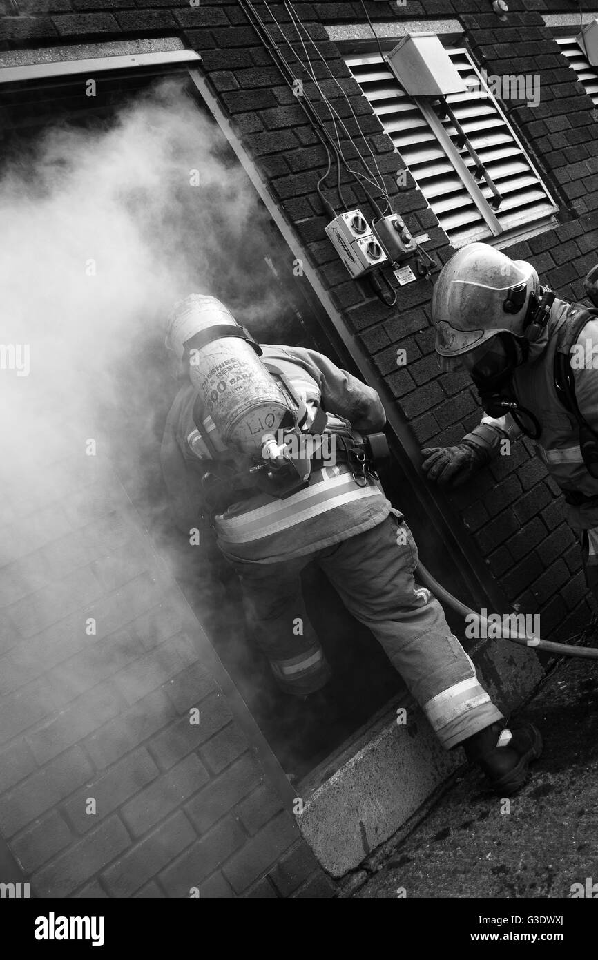 Fire service fireman fire engine fire brigade public services Stock ...