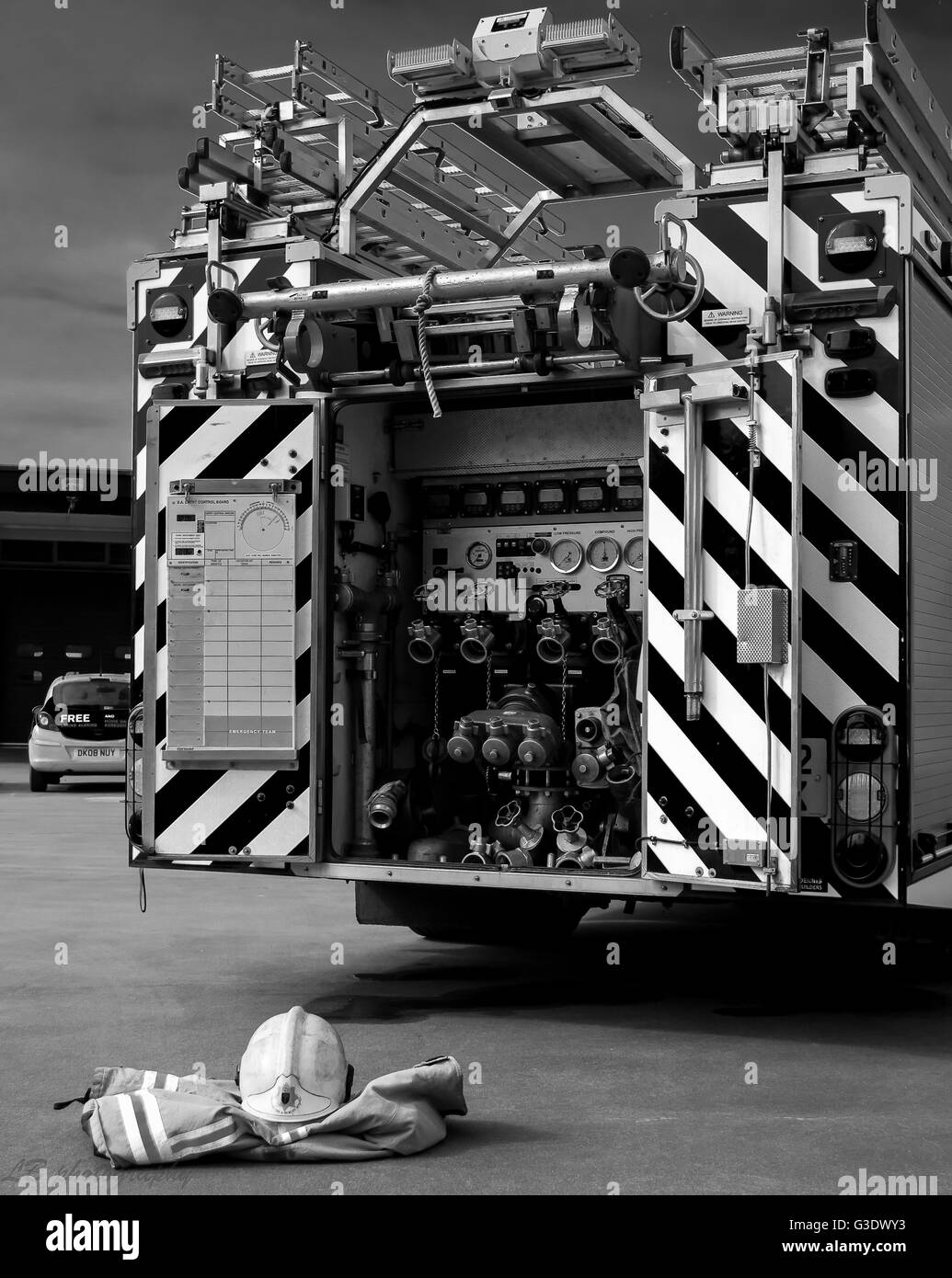 Fire service fireman fire engine fire brigade public services Stock ...