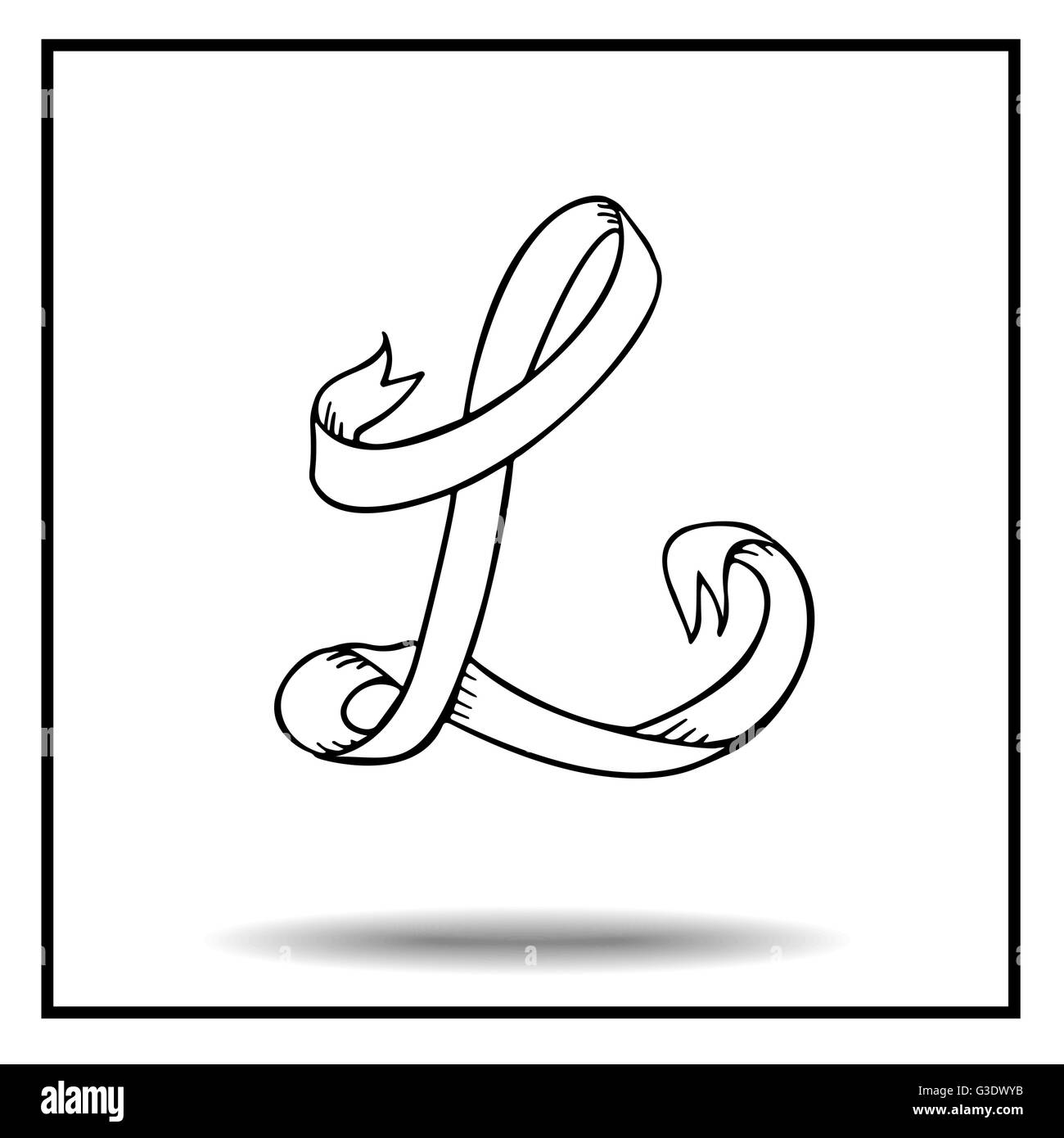 Ribbon sketch alphabet Stock Vector Image & Art - Alamy