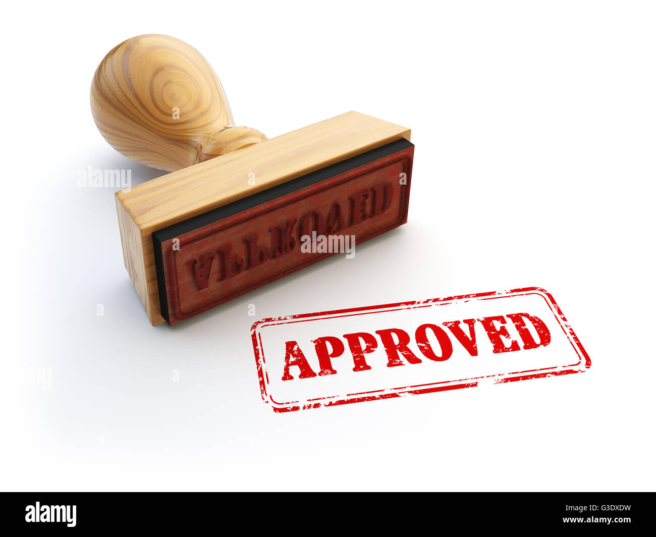 Stamp Approved isolated on white. Agreement or approval concept. 3d ...