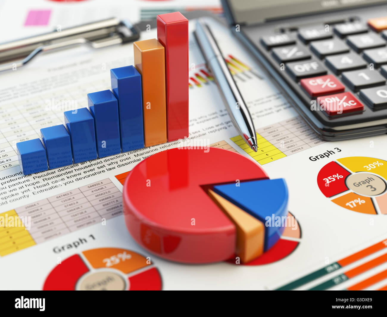 Business financial chart graph on clipboard isolated on white ...