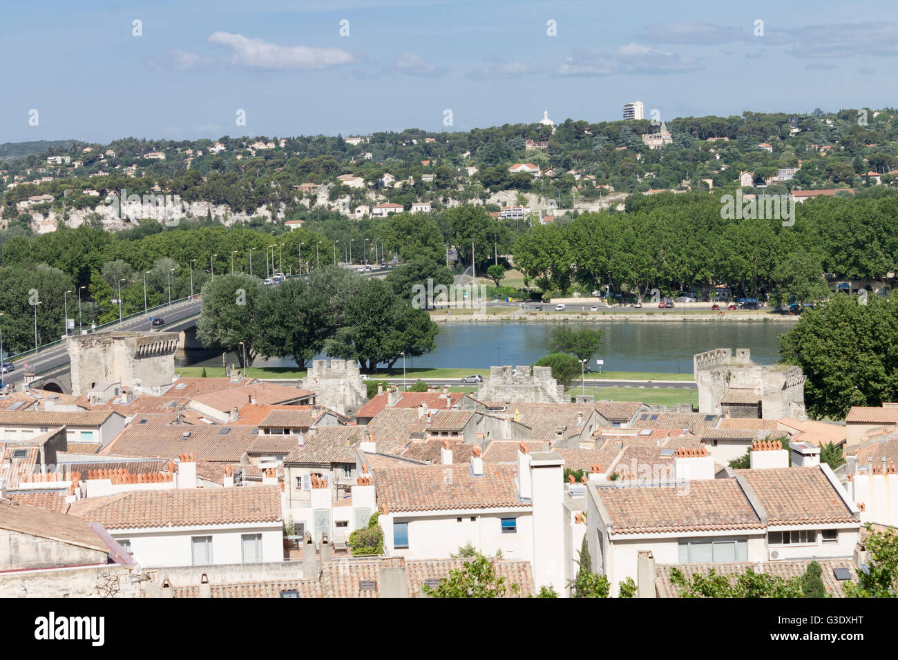 Historical Buildings Rhone River Avignon Provence France Stock Photo ...