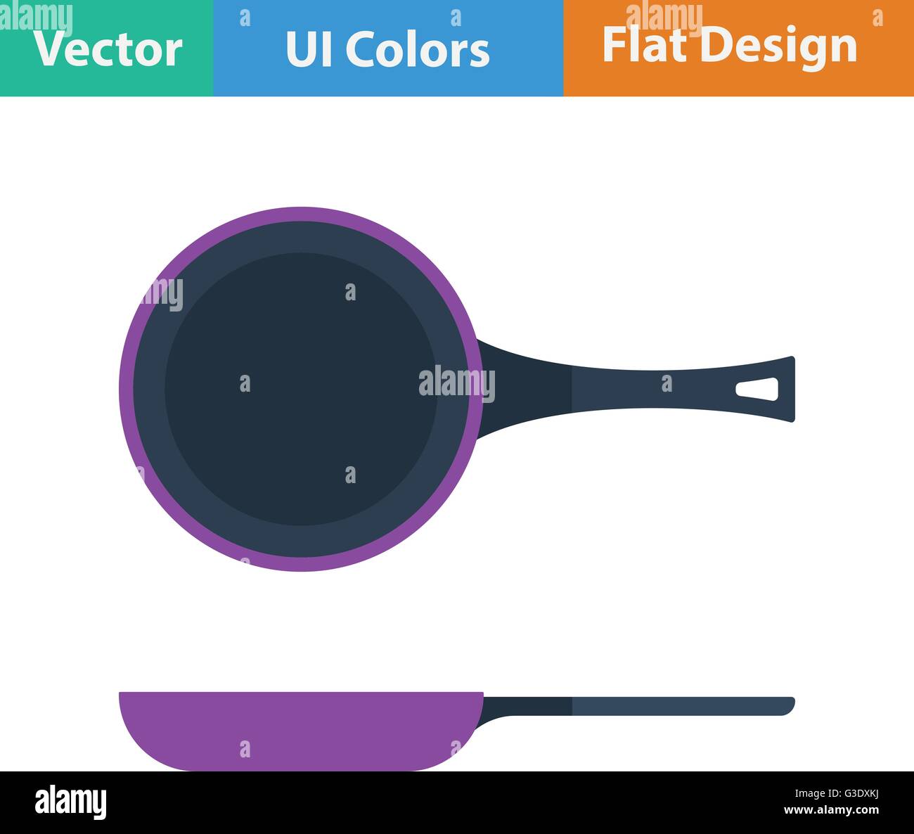 Kitchen pan icon. Flat design. Vector illustration Stock Vector Image ...