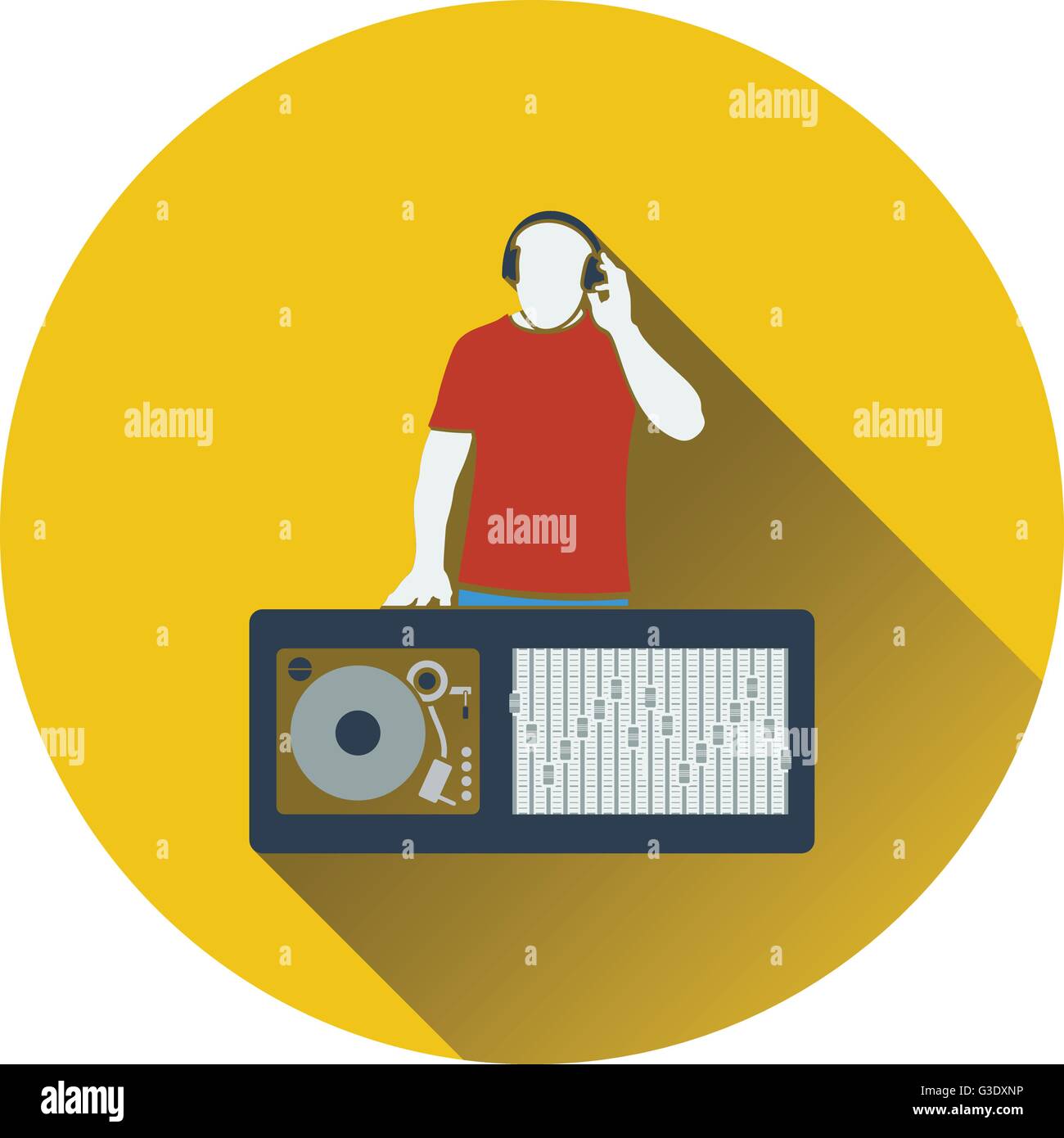 DJ icon. Flat design. Vector illustration Stock Vector Image & Art - Alamy
