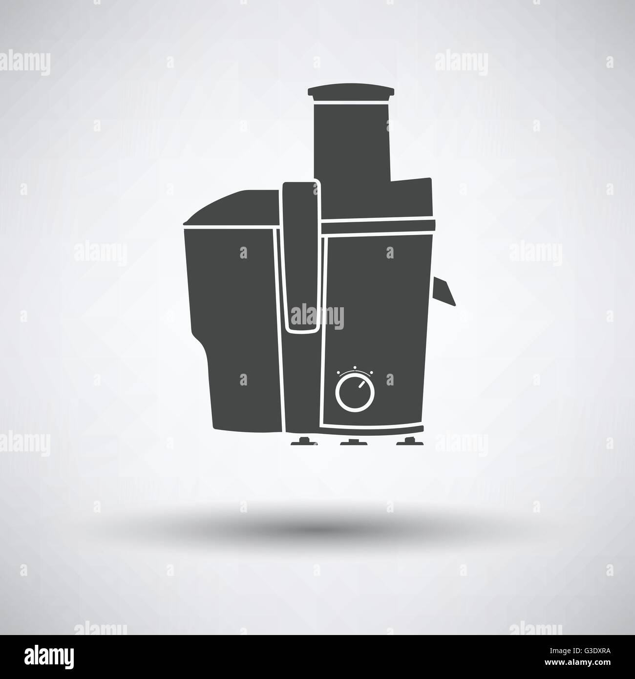 Juicer machine icon on gray background with round shadow. Vector ...