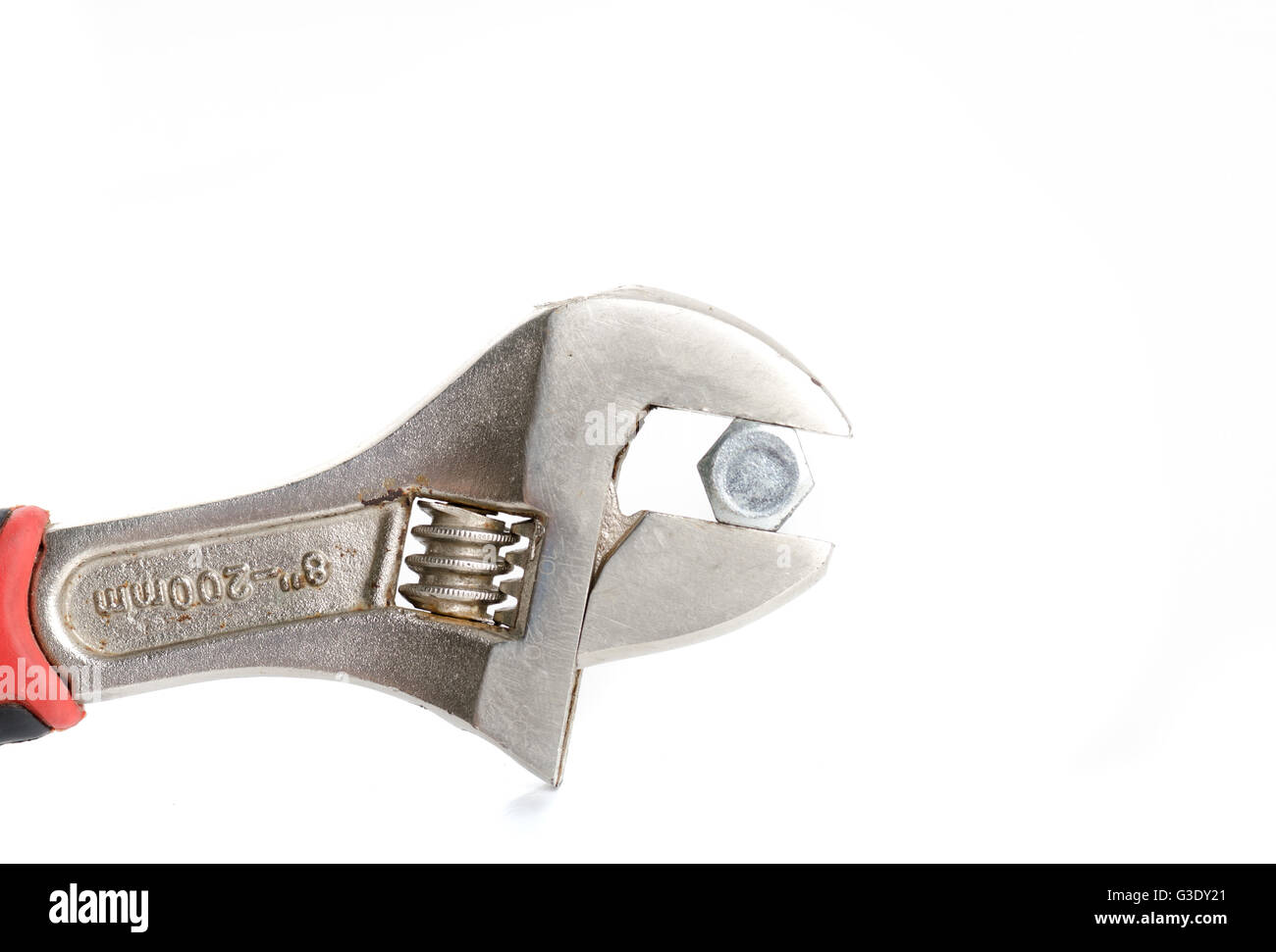 French screw key wrench isolated on white backgorund Stock Photo - Alamy