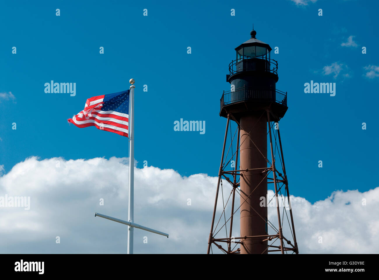 Shore with american flag hi-res stock photography and images - Alamy