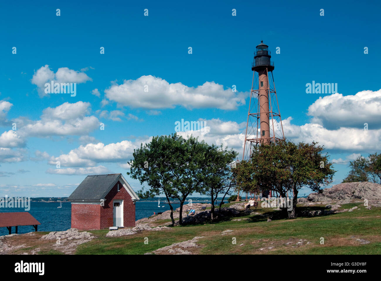Unique Marblehead lighthouse skeletal tower in Chandler Hovey Park in ...