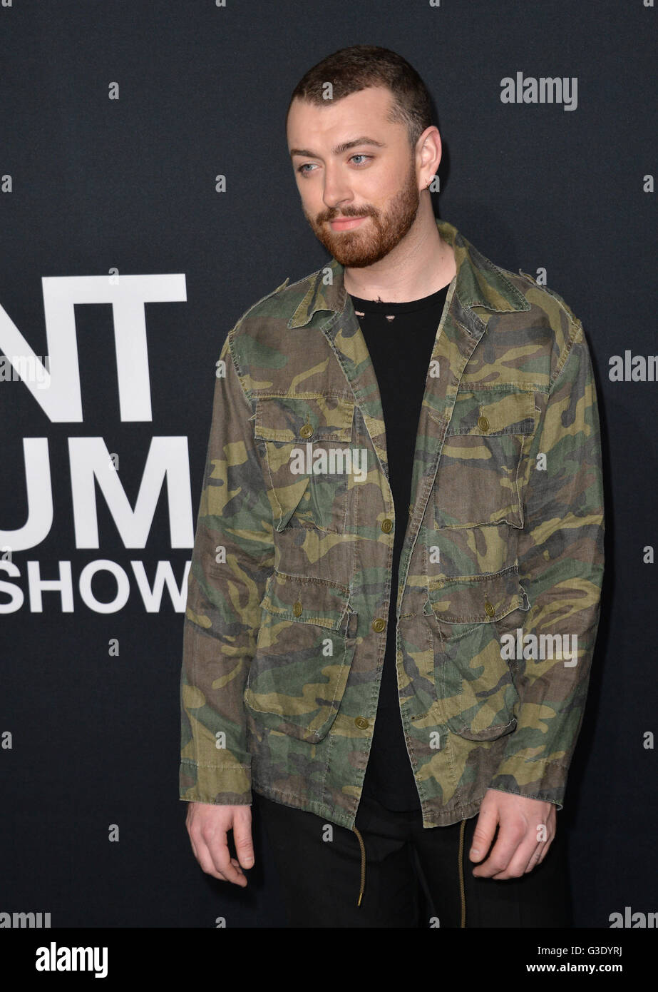 LOS ANGELES, CA - FEBRUARY 10, 2016: Singer Sam Smith arriving at the ...