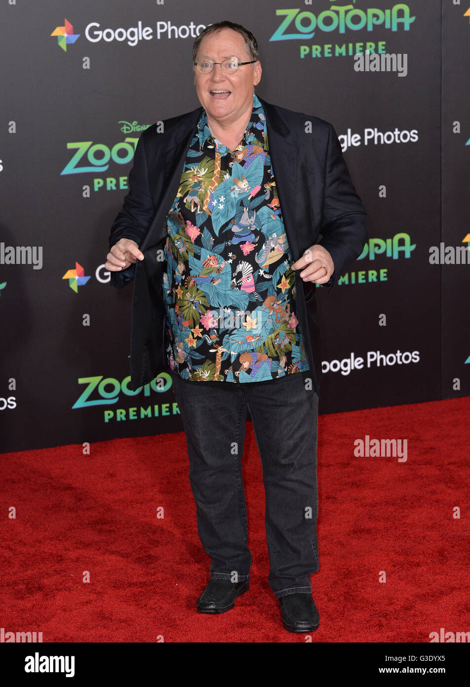 LOS ANGELES, CA - FEBRUARY 17, 2016: Pixar boss John Lasseter at the ...
