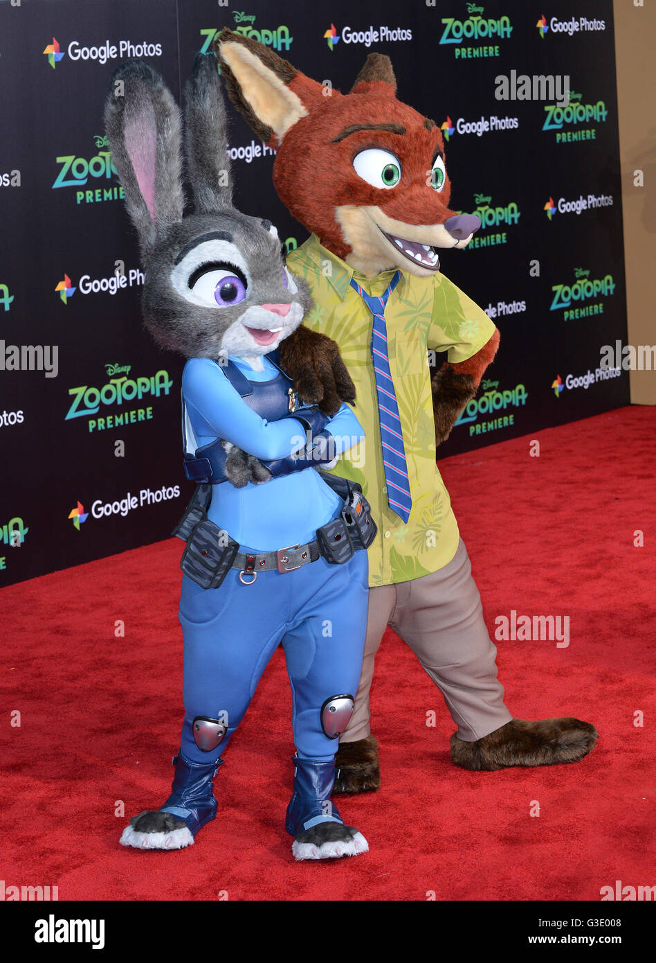 LOS ANGELES, CA - FEBRUARY 17, 2016: Zootopia Characters Judy Hopps ...