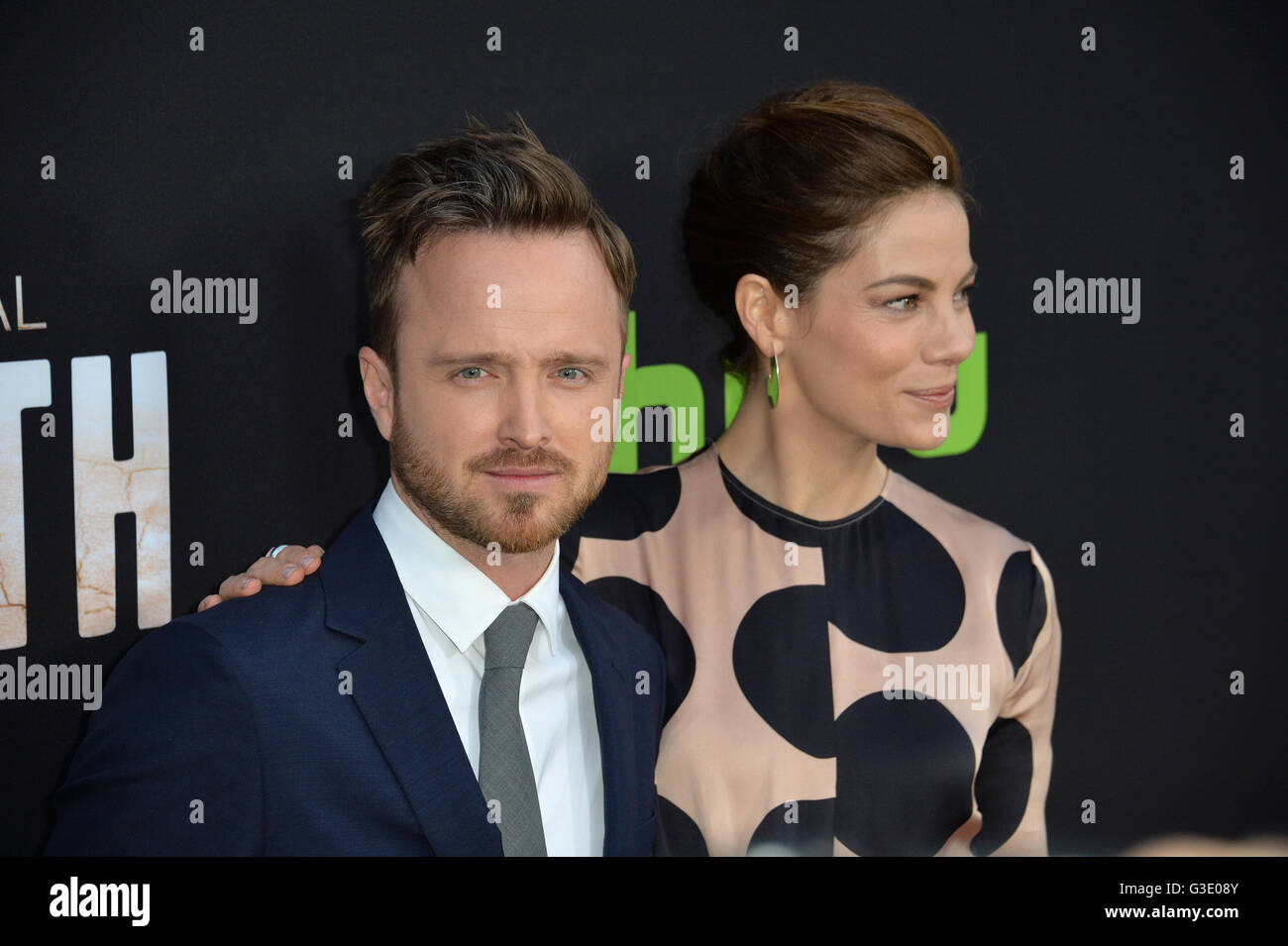 LOS ANGELES, CA - MARCH 21, 2016: Aaron Paul & Michelle Monaghan at the ...