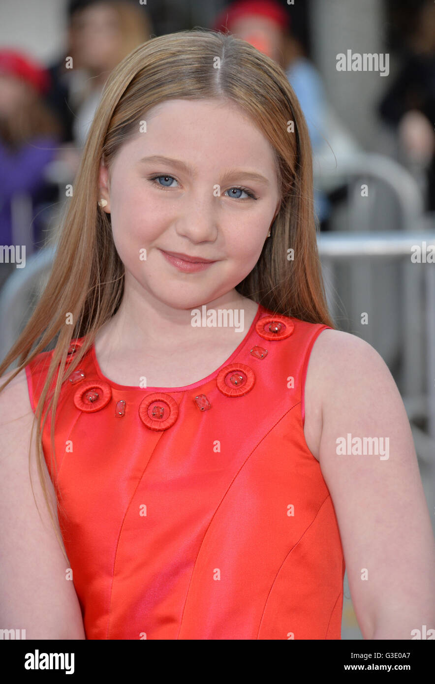 LOS ANGELES, CA - MARCH 28, 2016: Ella Anderson at the premiere for her ...