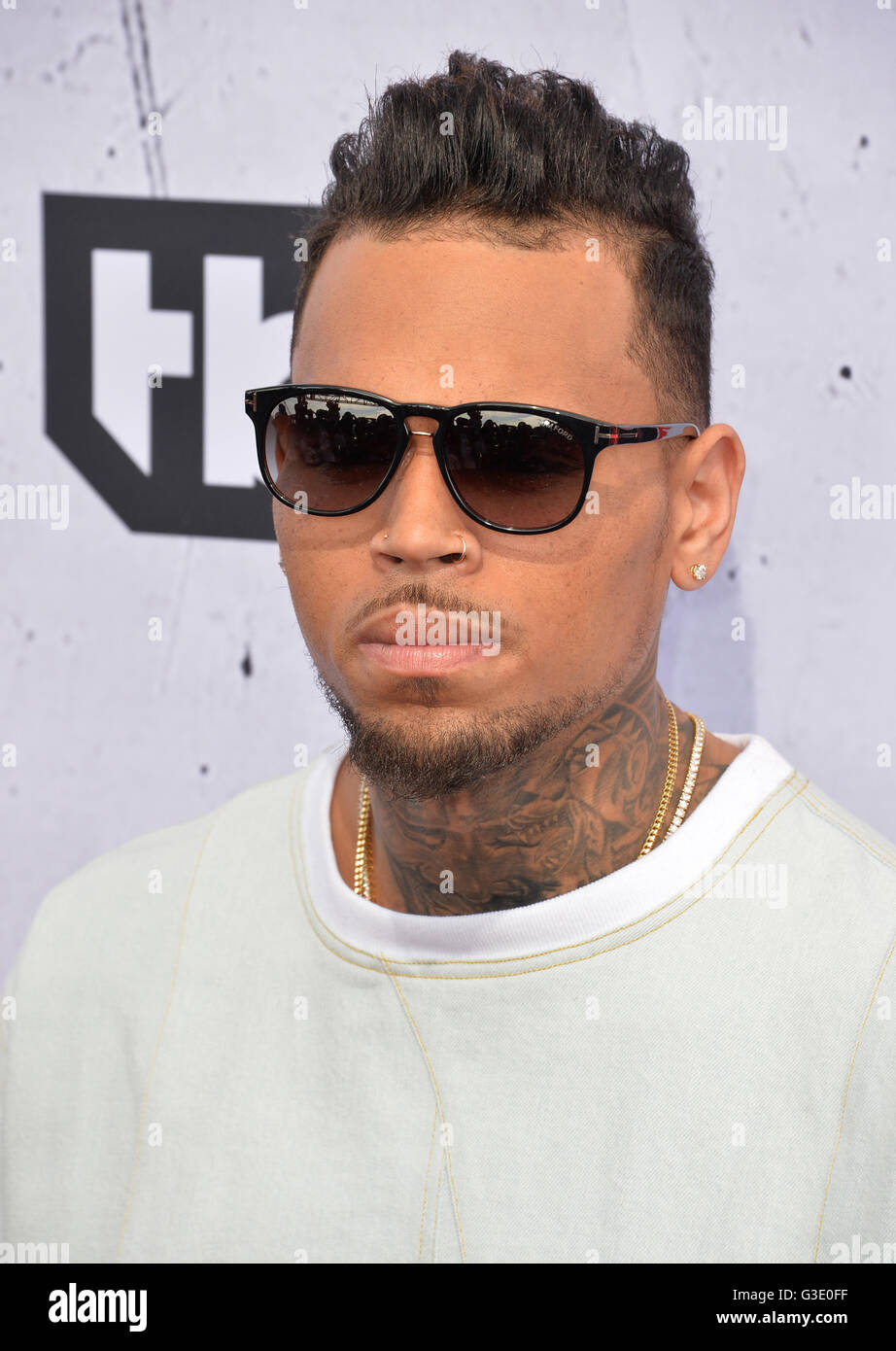 LOS ANGELES, CA. April 3, 2016. Musician Chris Brown at the iHeartRadio ...